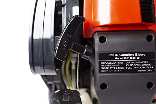 Osakapro 52cc Gasoline Backpack Leaf Blower 90210019 19 Black Red L