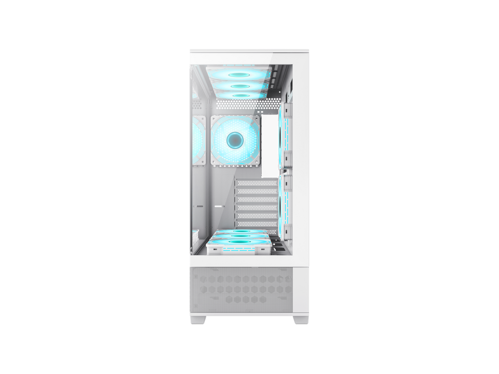 GAMEMAX Vista AW White Mid-tower ATX Computer Case w/ 6 x 120mm ARGB F ...