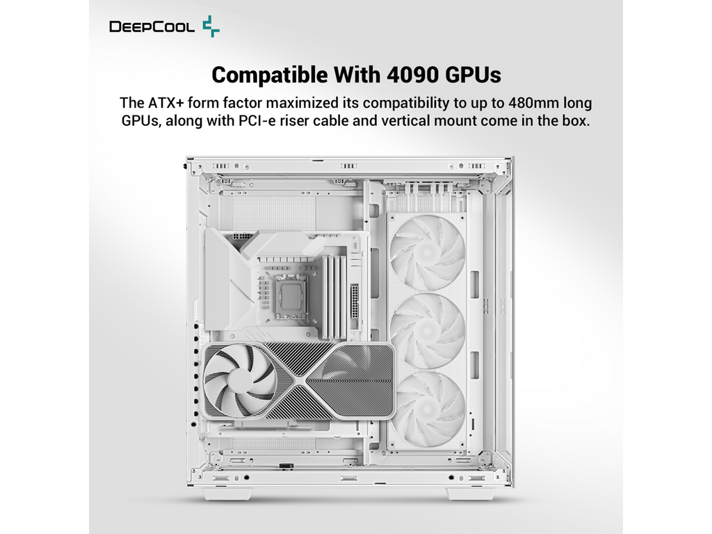 DeepCool CH780 WH ATX+ Panoramic case, Dual Chamber Configuration, Ver ...