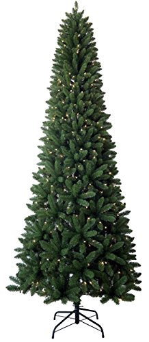 SANTA'S WORKSHOP 13520 PVC SLIM TREE WITH UL LIGHTS, 9' - GREEN - Like ...