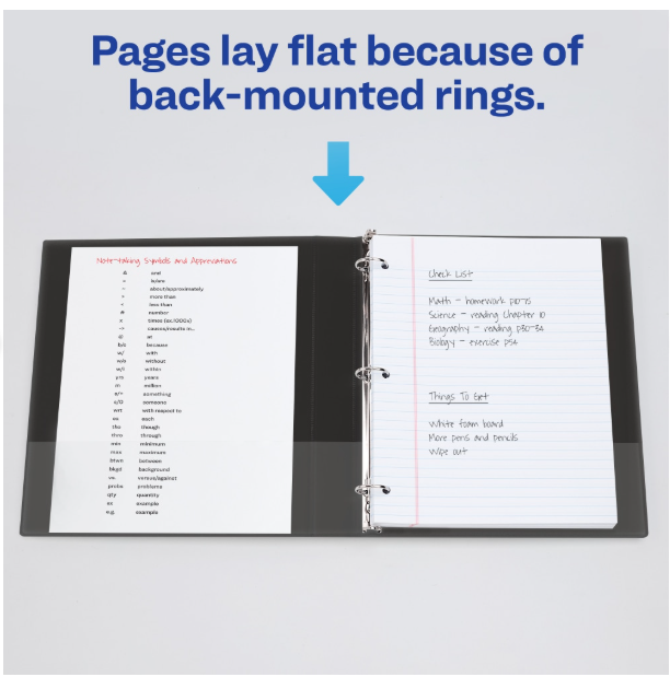 AVERY ECONOMY VIEW 3 RING BINDER, 1 INCH ROUND RINGS, BLACK, 1 BINDER ...