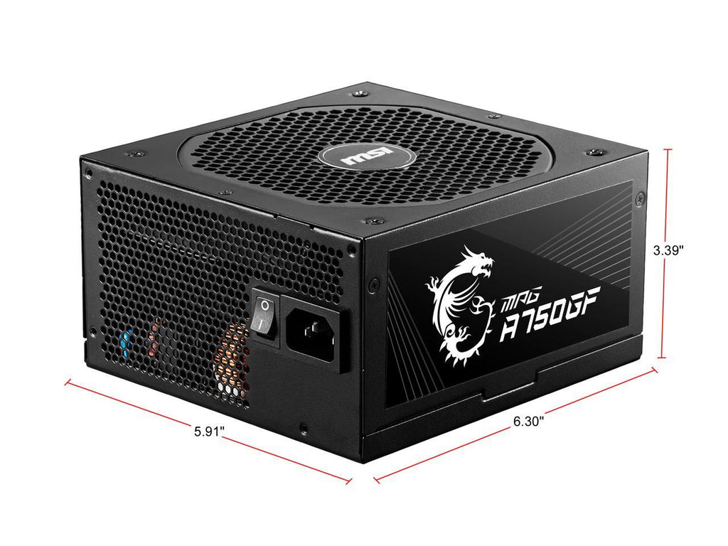 MSI MPG Series A750GF Power Supply (PSU): 750 Watt, Full Modular, 80 P ...