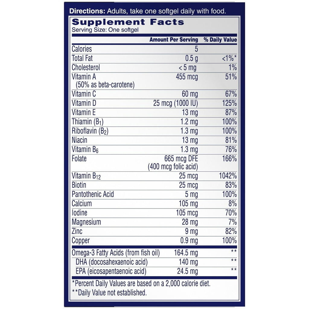 One A Day Men's Mini Gels, Multivitamins for Men 80Ct - 2 PACK - Brand ...