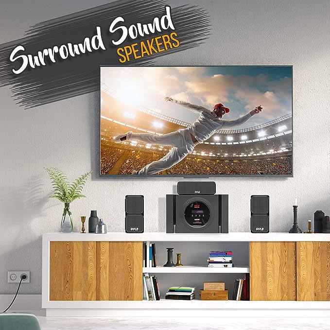 Pyle 5.1 Channel Home Theater Speaker System 300W Surround Sound PT589 ...