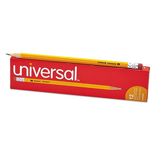 Universal UNV55400 HB #2 Woodcase Pencil Black Lead/Yellow Barrel (1-D ...