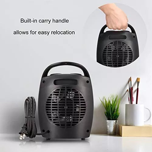 INTERTEK COMPACT PTC CERAMIC SPACE HEATER W/ FAN, FH104T, 750/1500W, B ...