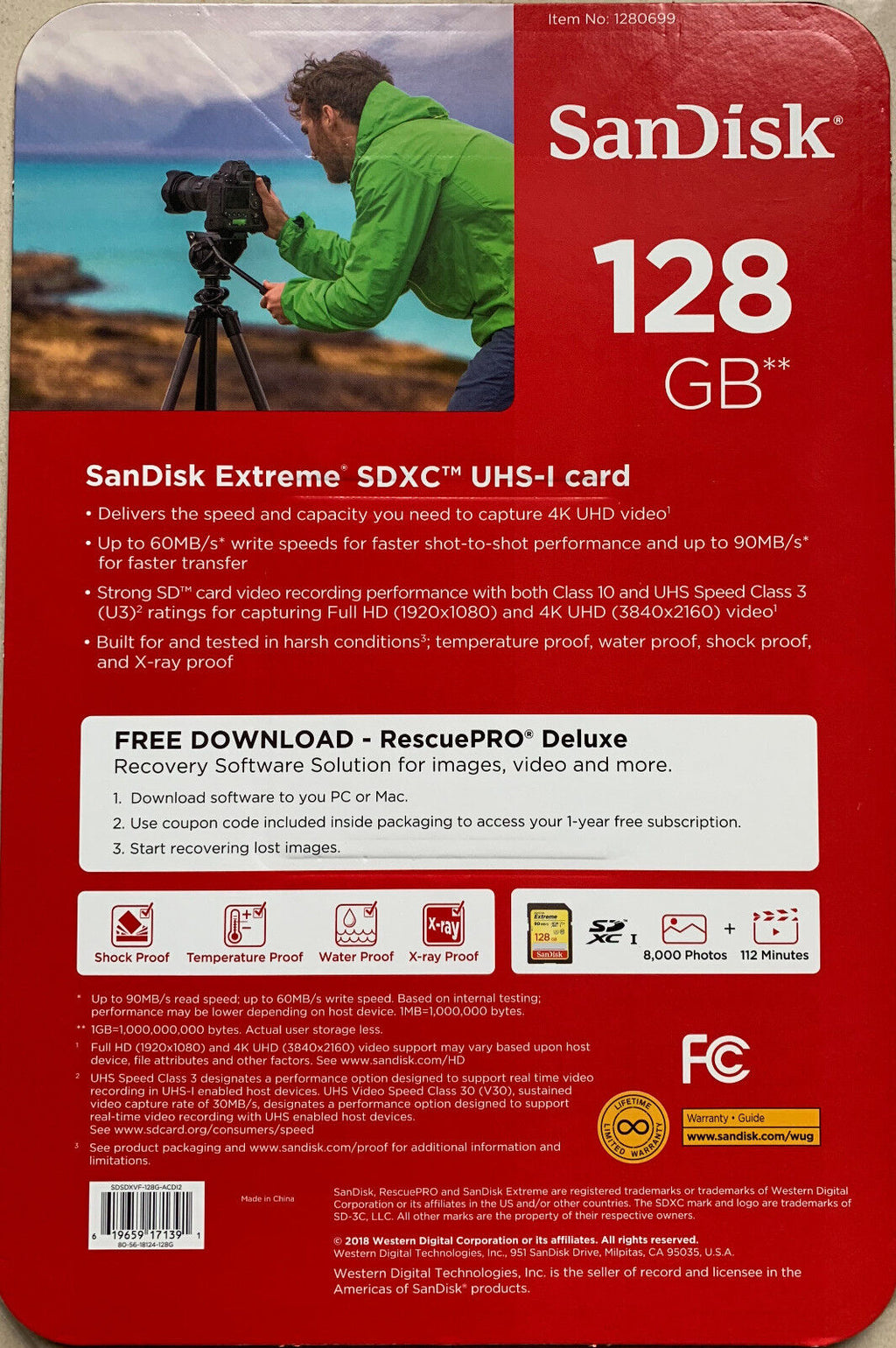 Sandisk 128GB Extreme SD Memory Card Pack of 2 - Black - Brand New ...
