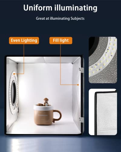 DUCLUS Light Box Photography, 12"x12" Professional Photo Booth Box wit ...