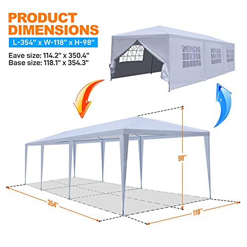 SERENELIFE POP UP CANOPY TENT 10X30 PORTABLE COMMERCIAL INSTANT SHELTE ...