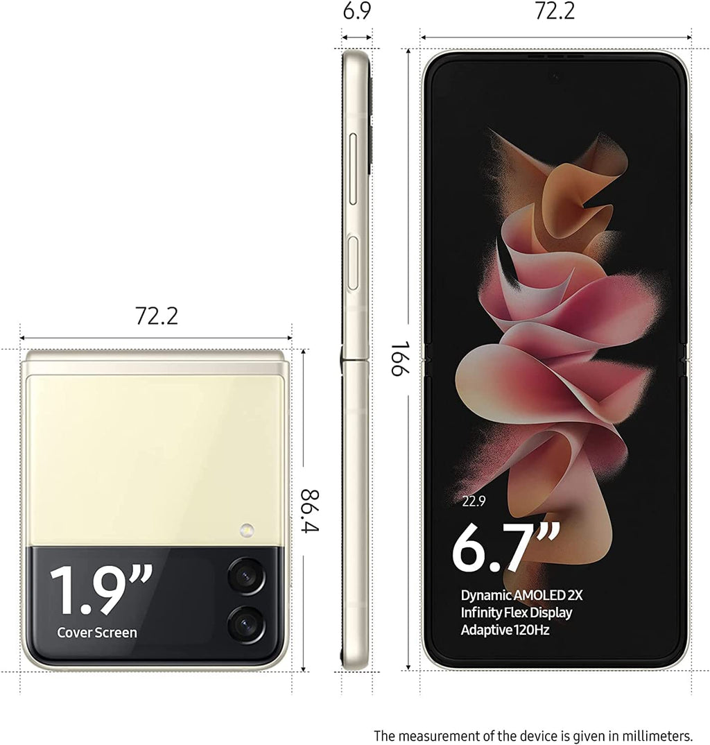 SAMSUNG GALAXY Z FLIP 3 5G 128GB AT&T SM-F711U - CREAM - Like New ...