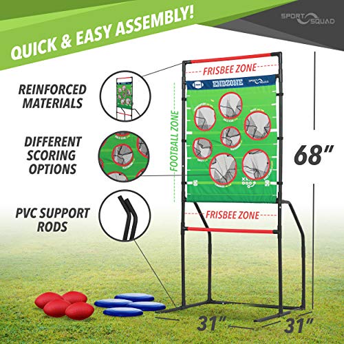 Sport Squad Endzone Challenge 2-in-1 Football Toss and Flying Disc Tos ...