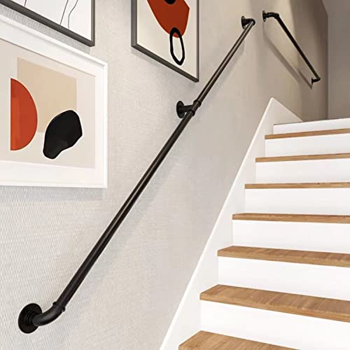 FlySkip Handrails for Indoor Stairs 5ft Galvanized Steel Pipe Stair Ra ...