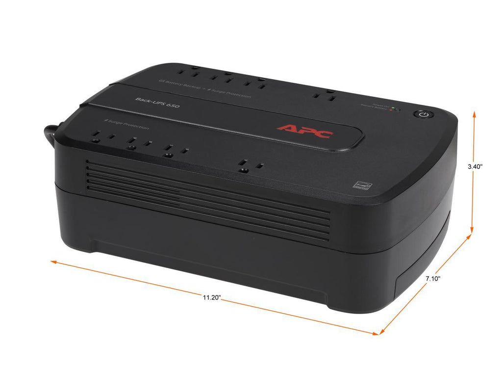 APC BE650G1 Back-UPS 650 VA 8-outlet 340 Joules Surge Energy Rating Da ...