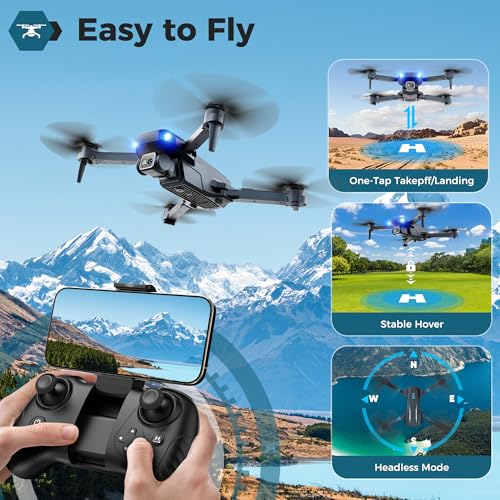 HELATT COLLAPSIBLE DRONE 1080P HD FPV CAMERA AIRCRAFT QUADCOPTER - BLA ...