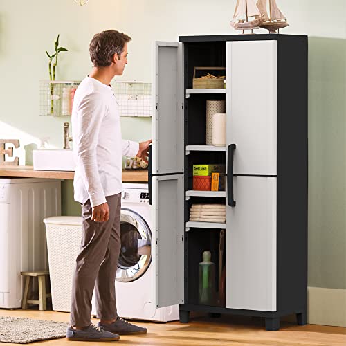 KETER CABINET SPACE WINNER CLASSIC WARDROBE - BLACK/WHITE - Like New ...