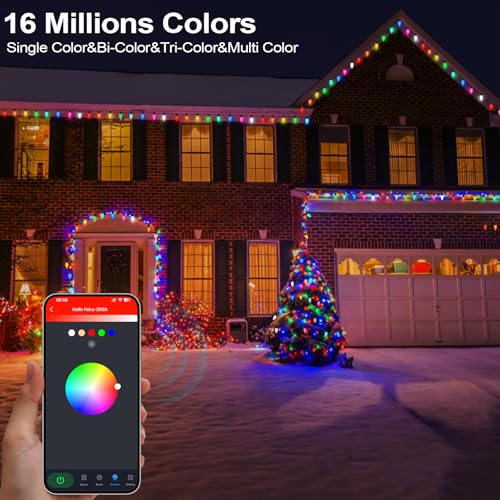 GEMECE SMART C9 CHRISTMAS OUTDOOR LIGHTS 99FT 150 LEDS RGB STRING LIGH ...