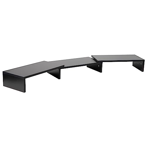 Mind Reader Dual Monitor Stand, Desktop Organizer MDF - Black - Like N ...