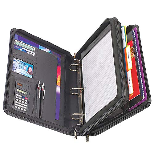 SAMSONITE VINYL 3-RING PADFOLIO WITH HANDLES AND SHOULDER STRAP - BLAC ...