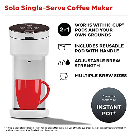 INSTANT POT K-CUP POD COMPATIBLE SINGLE SERVE COFFEE MAKER 8-12OZ - WH ...
