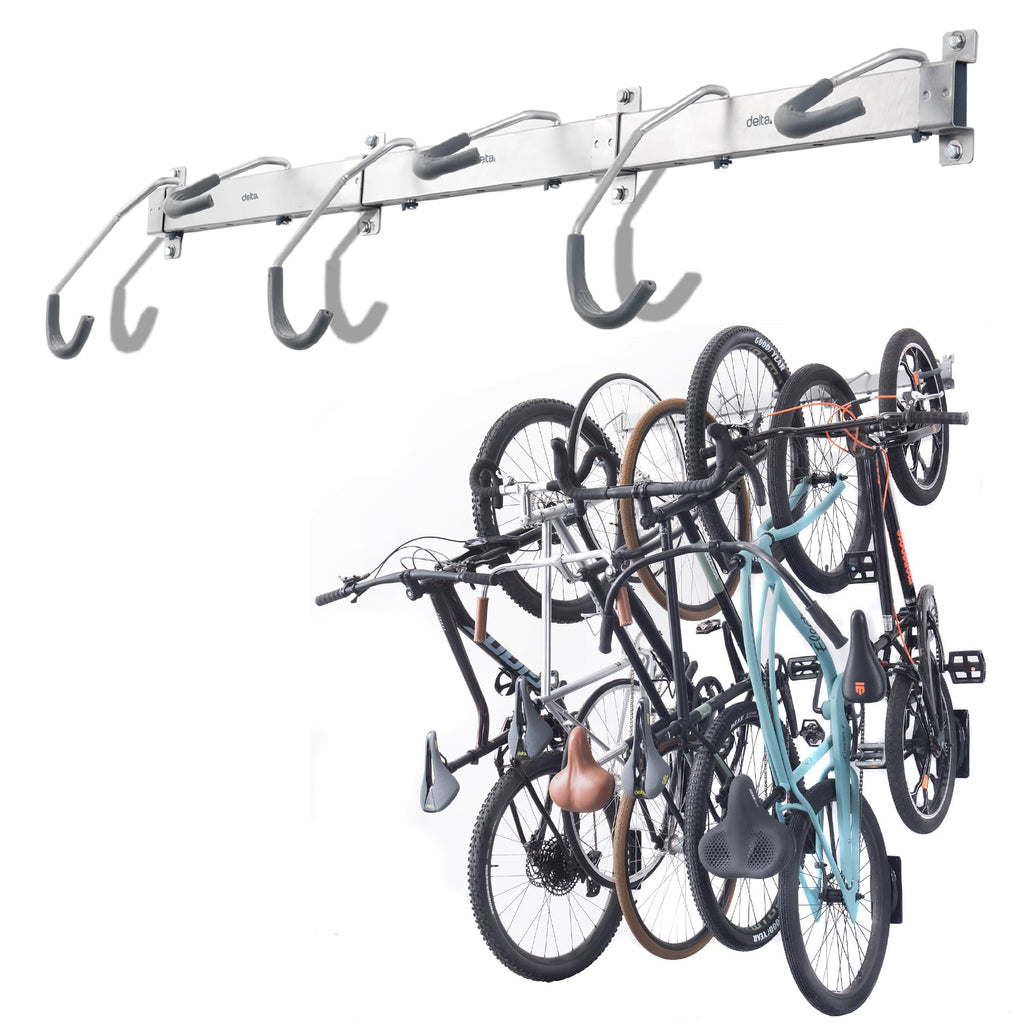 DELT Cycle WM6000 Heavy-Duty 6-Bike Vertical Rail Rack - Silver - Scra ...