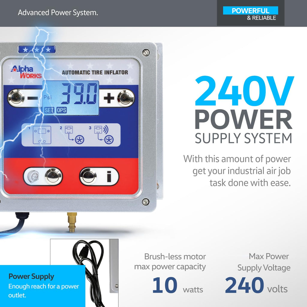 AlphaWorks Automatic Air Pressure Inflator - 1/4" NPT In/Outlets, Digi ...