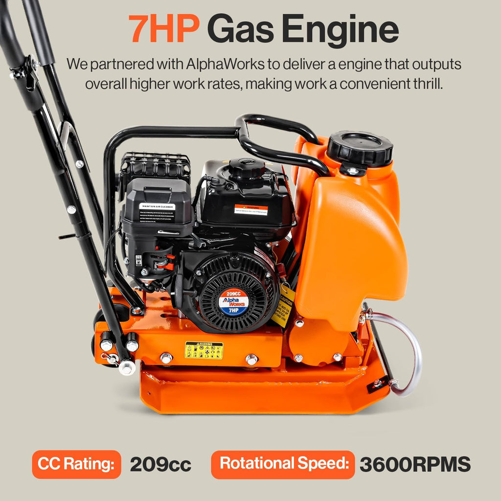 SuperHandy Plate Compactor Heavy Duty Upgraded Design - 7HP 4200lbs Im ...