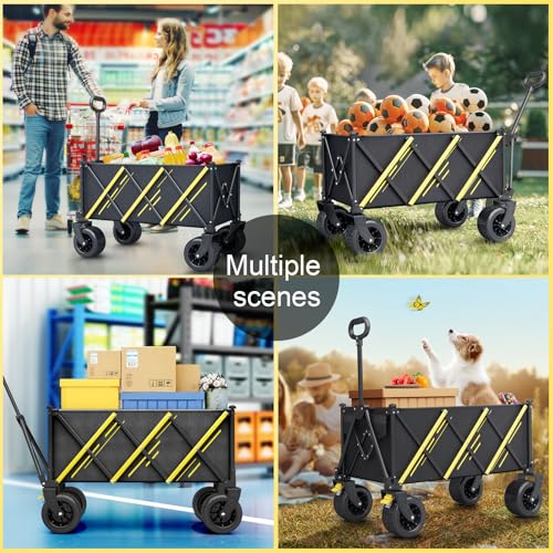 GOGCAMP WAGONS CARTS FOLDABLE COLLAPSIBLE WAGON FOLDABLE WAGON - BLACK ...