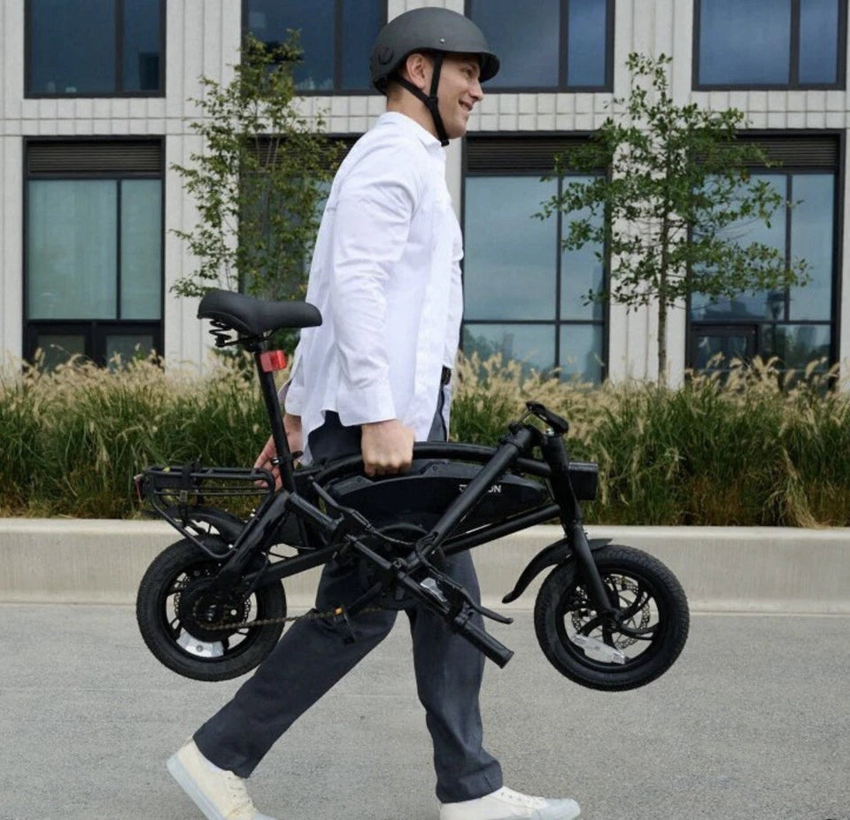 JETSON AXLE X ADULT 12” STEP OVER ELECTRIC FOLDING BIKE - BLACK - Like ...