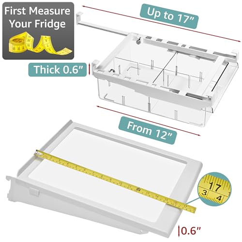 SORBUS PULL OUT FRIDGE DRAWER ORGANIZER, KITCHEN & BATHROOM STORAGE (2 ...