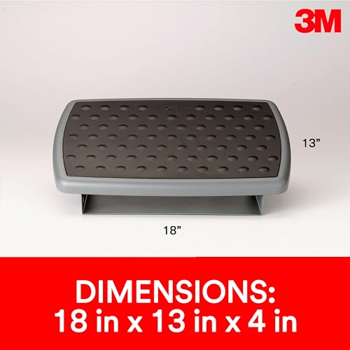 3M Adjustable Foot Rest, 18 Inch Wide Non-skid Platform (FR330) - Grey ...