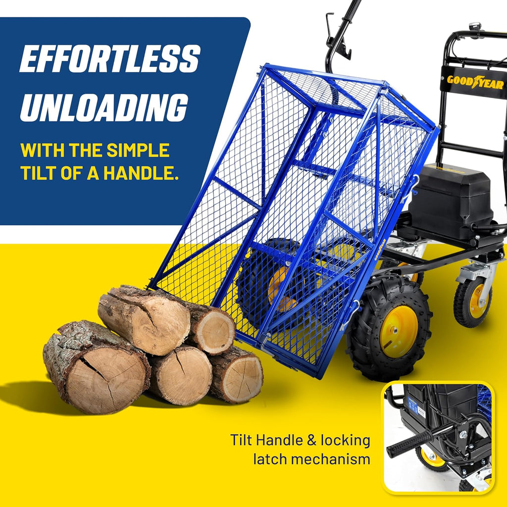 Goodyear Electric Utility Wagon - 48V Li-Ion Powered with 660lbs Load ...