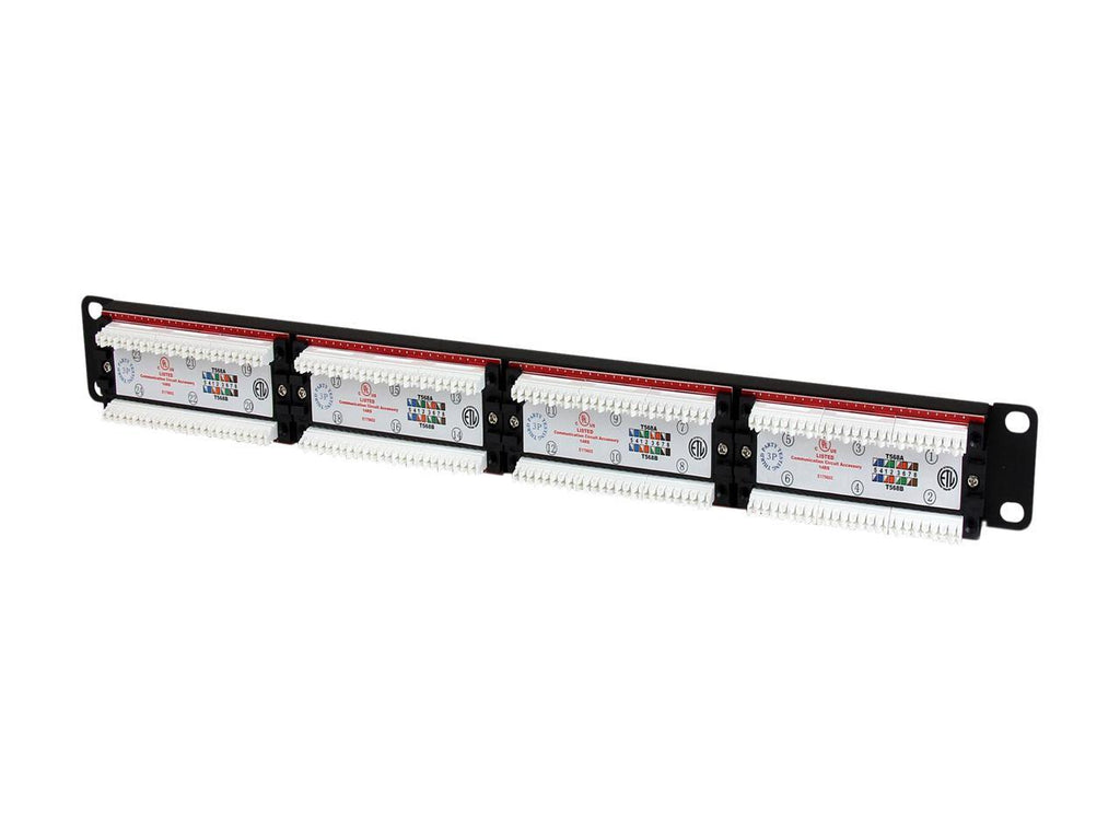 StarTech.com C6PANEL24 24 Port 1U Rackmount Cat 6 110 Patch Panel ...