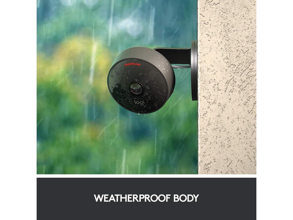 Logitech Circle View Weatherproof Wired Home Security Camera With Logi ...