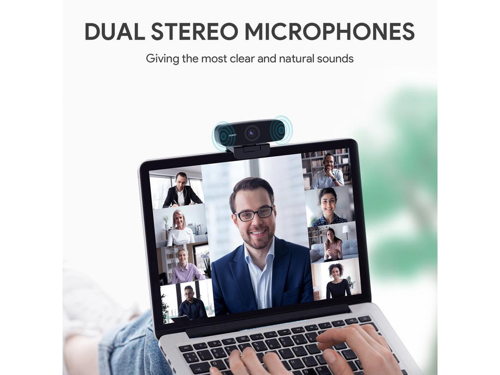 AUKEY Webcam 1080p Full HD, Live Streaming Camera with Noise Reduction ...