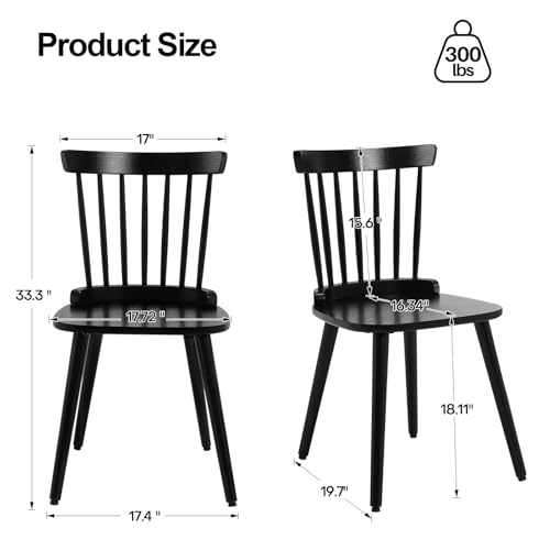 WOOW DEPOT BLACK DINING ROOM CHAIRS SET OF 2 FARMHOUSE DINING CHAIRS ...