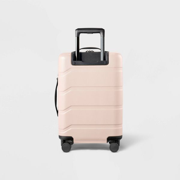 OPEN STORY HARDSIDE CARRY ON SPINNER SUITCASE - PINK - Brand New ...