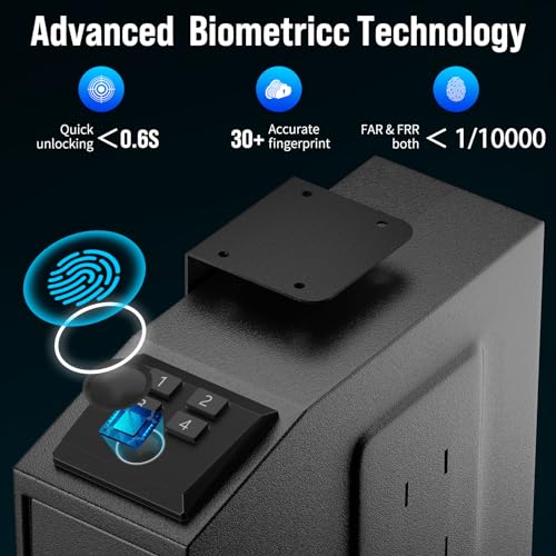 CLUTTO BIOMETRIC SLIDER GUN SAFE FOR HANDGUN FINGERPRINT GUN SAFE - BL ...