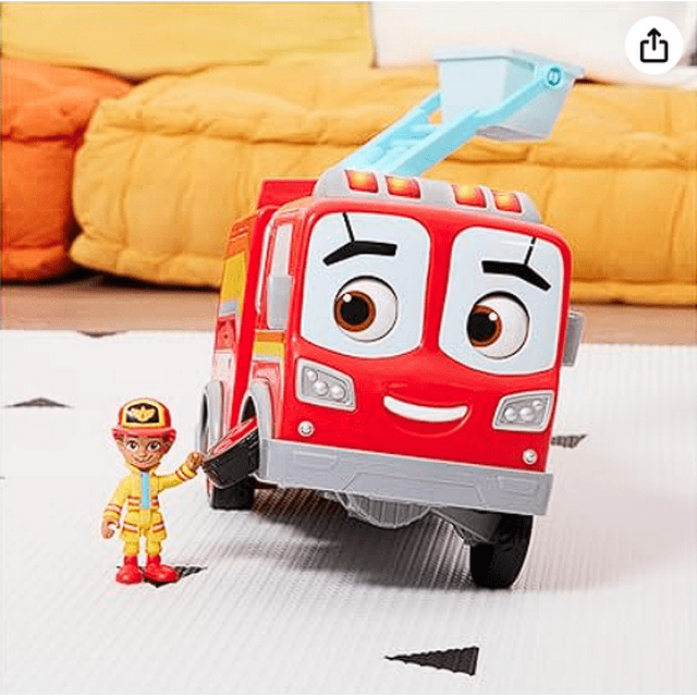 DISNEY JUNIOR FIREBUDS, BO & FLASH FIGURE & FIRE TRUCK SET WITH VROOML ...