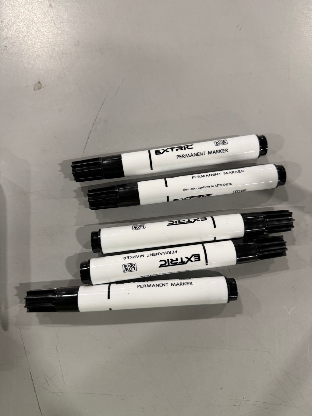 EXTRIC PERMANENT MARKERS 12 COUNT SMEAR PROOF - BLACK - Brand New ...