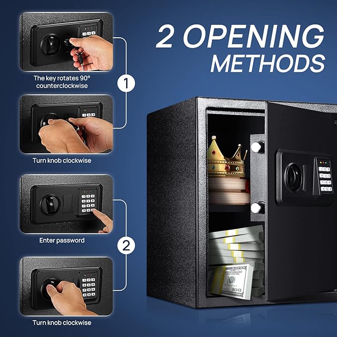 ENGiNDOT Safe Box Digital Keypad 1.2 Cubic Feet Double Code System 36S ...