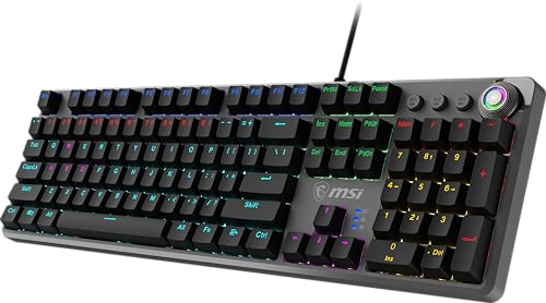 MSI FORGE GK310 Mechanical Keyboard - RED SWITCHES RGB ERGONOMIC - BLA ...