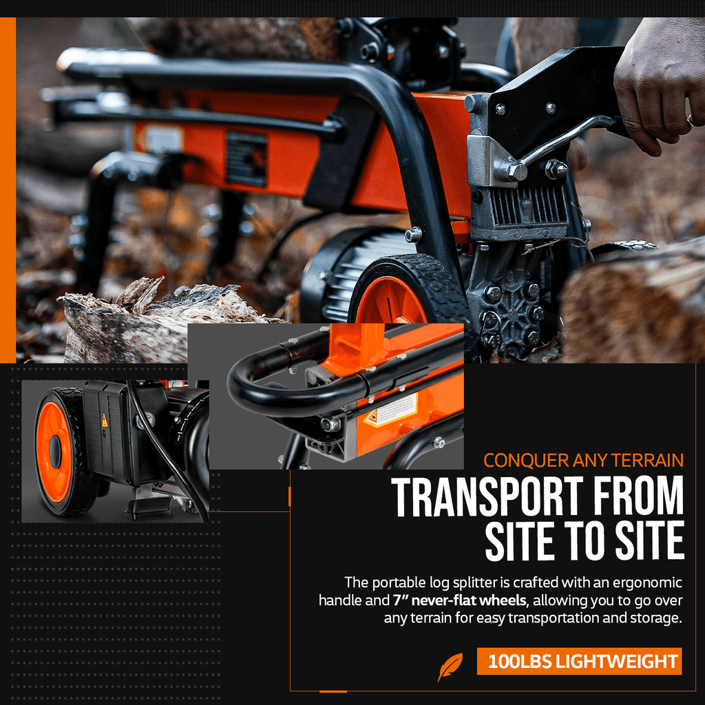 SuperHandy 6-Ton Electric Log Splitter - 120V Corded, Max 10" Log Diam ...