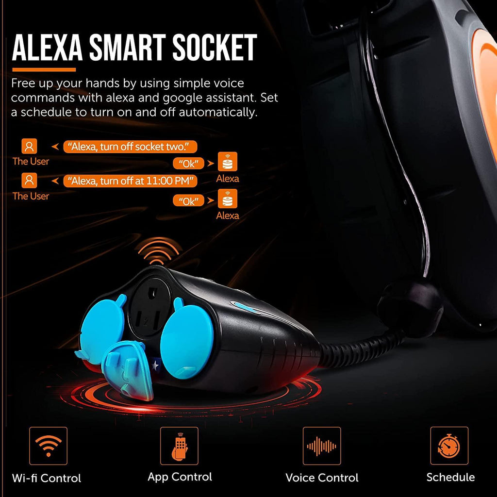 SuperHandy Retractable Extension Smart Cord Reel (Alexa, Google Home E ...